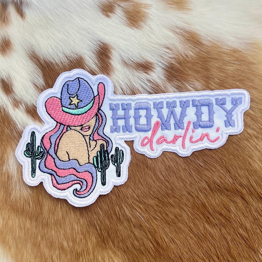 Cowgirl Howdy Darlin Hat Patch Embroidered / Iron on / Trucker Hat ...