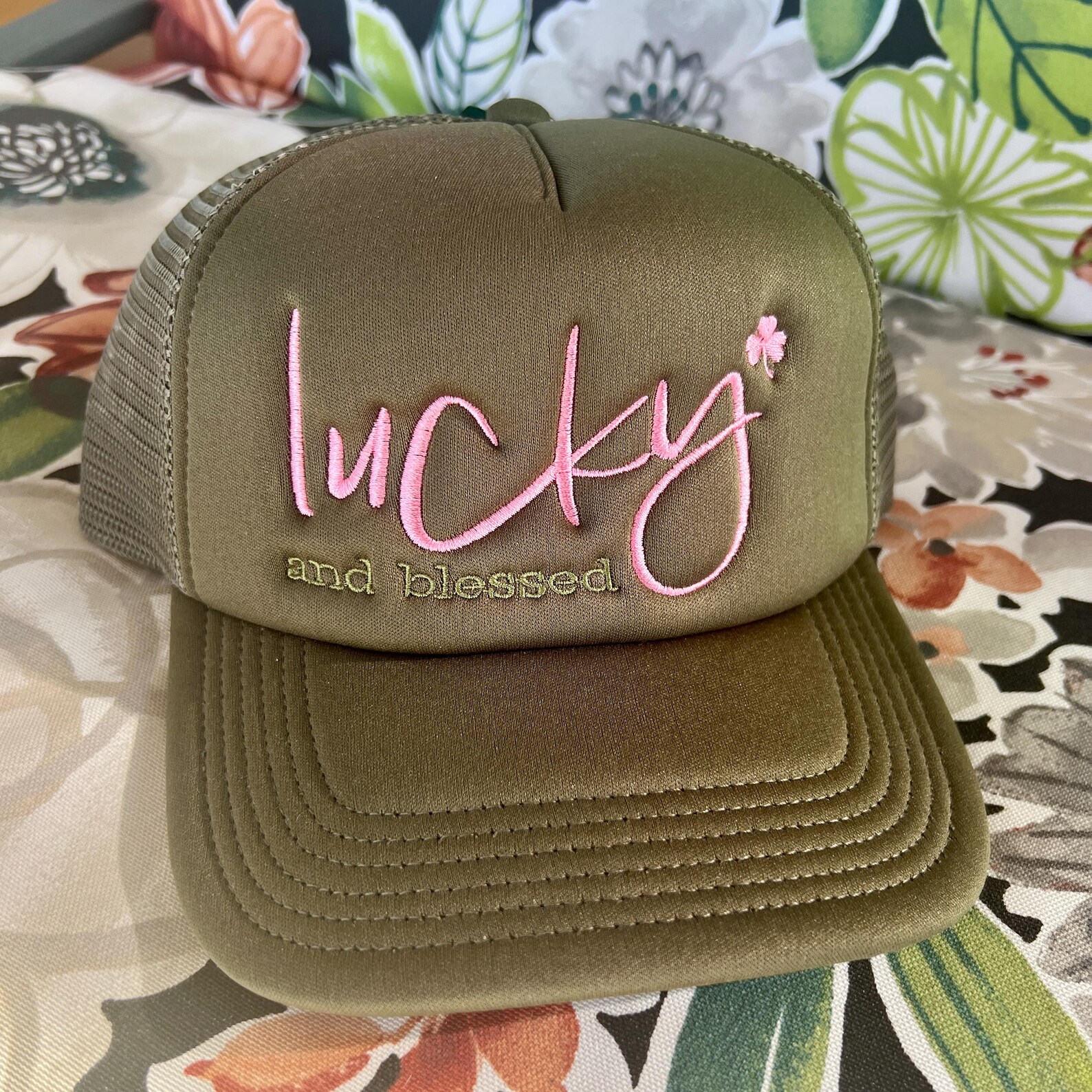 Lucky and Blessed Embroidered Hat / Trucker Hat / Southern Gal / Trendy ...