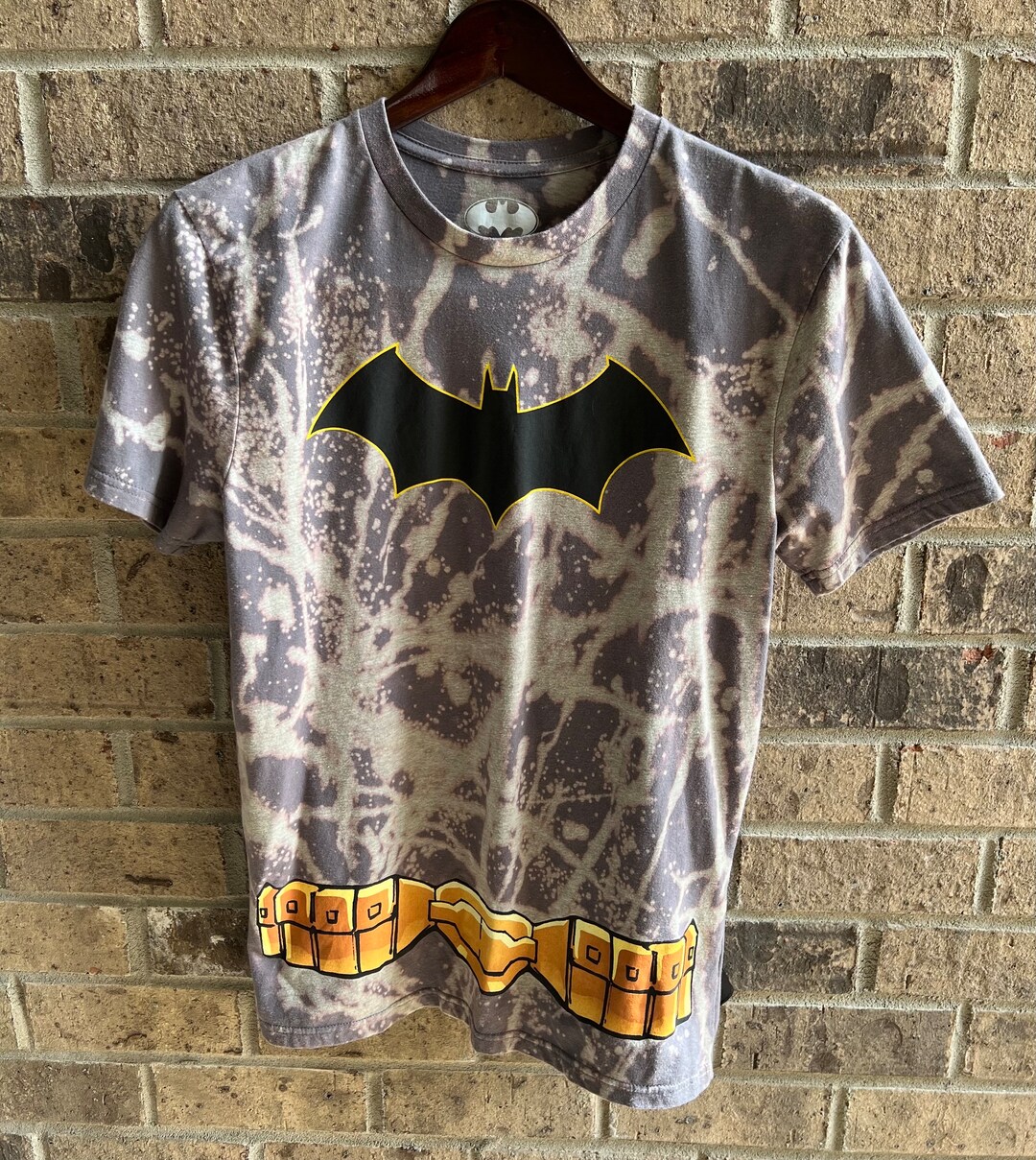 Reverse Tie Dye Bleached Batman T-shirt With Velcro Cape small - Etsy