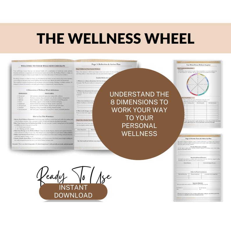 Wellness Wheel Worksheet: Mental Health Self-care Tool (PDF) - Etsy