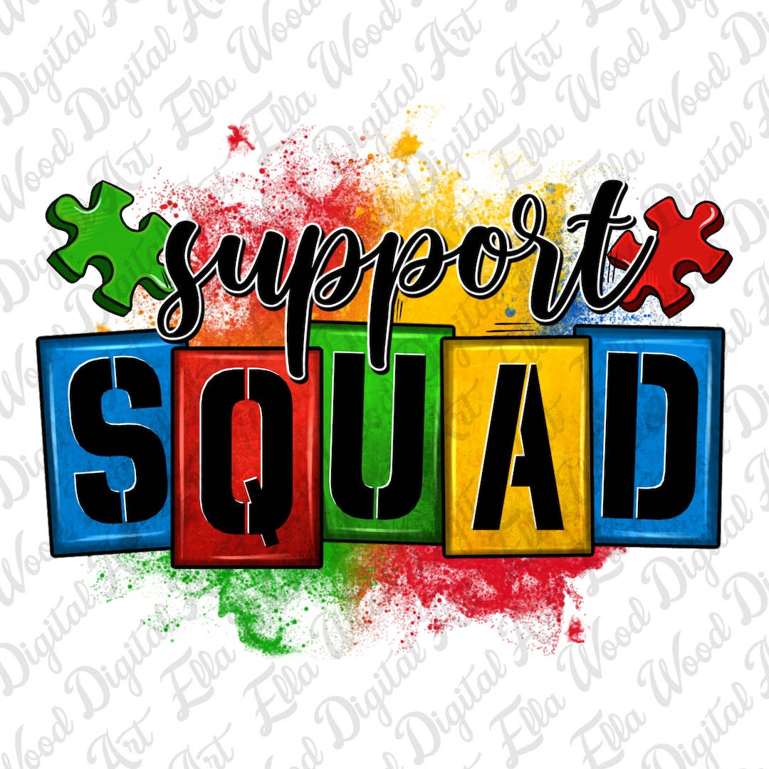 Autism Support Squad Png Sublimation Design Download, Autism Awareness ...