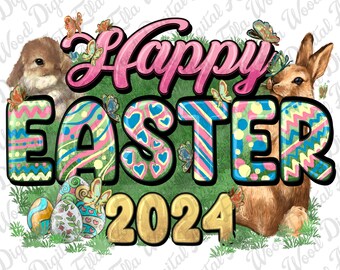 Happy Easter 2024 Png, Sublimation Design Download, Happy Easter Day ...