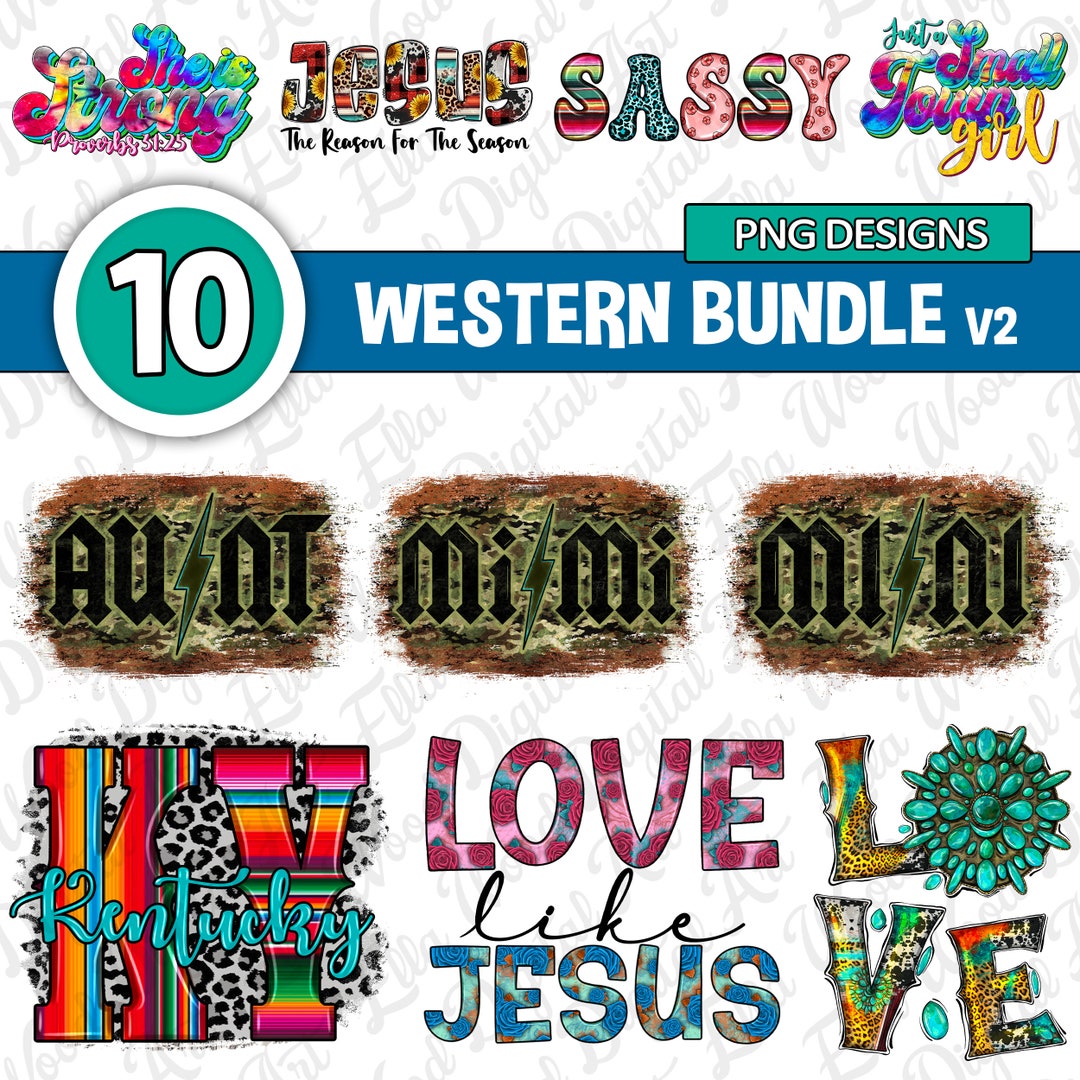 Western Bundle V2 Png Sublimation Design Download, Western Patterns Png ...