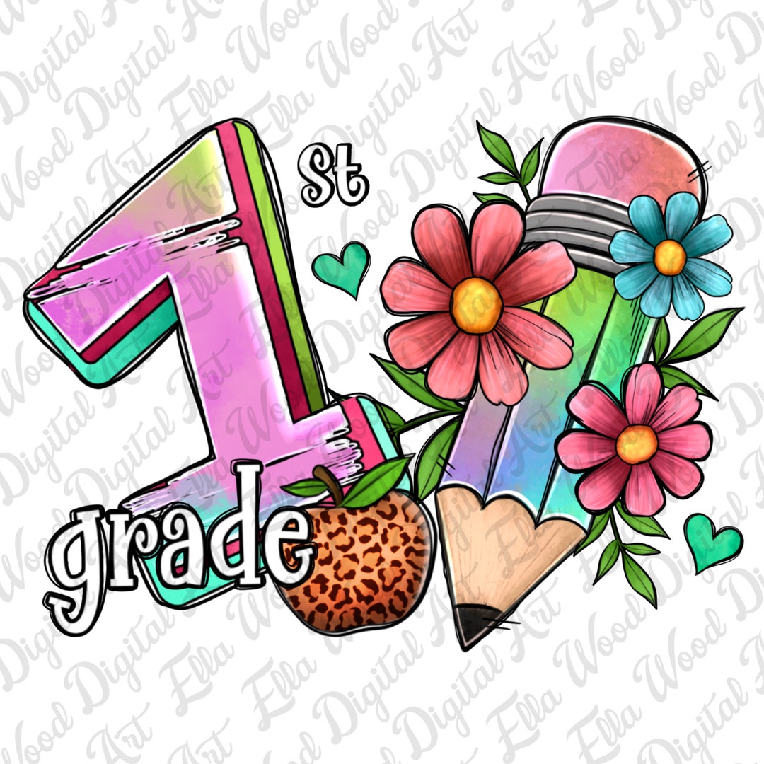 1st Grade Png Sublimation Design Download, Back to School Png ...