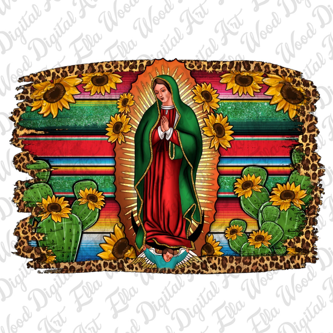 Lady of Guadalupe Rainbow Png Sublimation Design Download, Our Lady of ...
