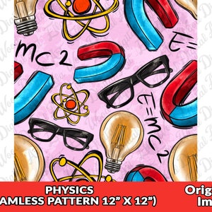 Physics Seamless Pattern Digital Paper, Physics Digital Seamless ...