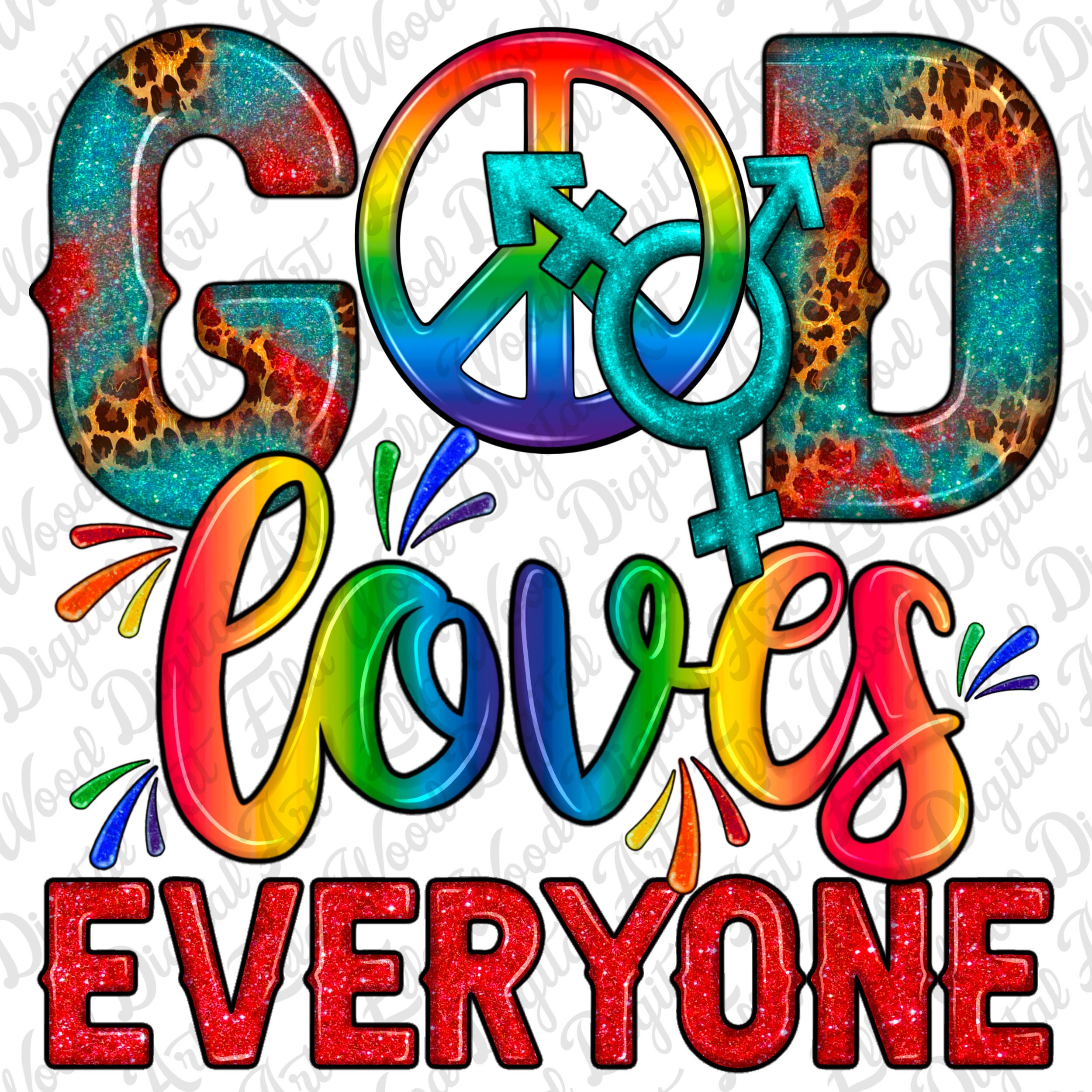 LGBTQ God Loves Everyone Png, Pride Png, LGBTQ Png, Love is Love Png ...