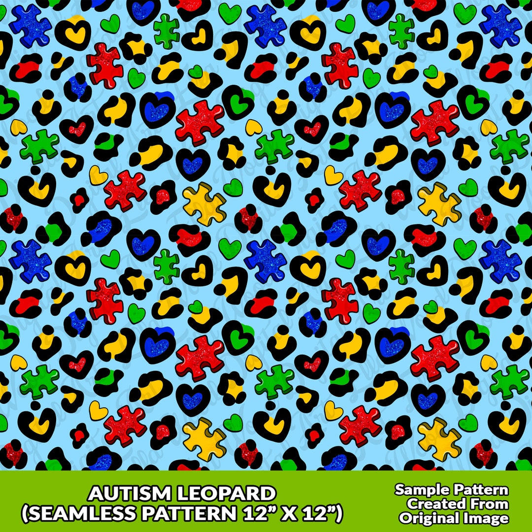 Autism Leopard Seamless Pattern Digital Paper, Western Digital Seamless ...