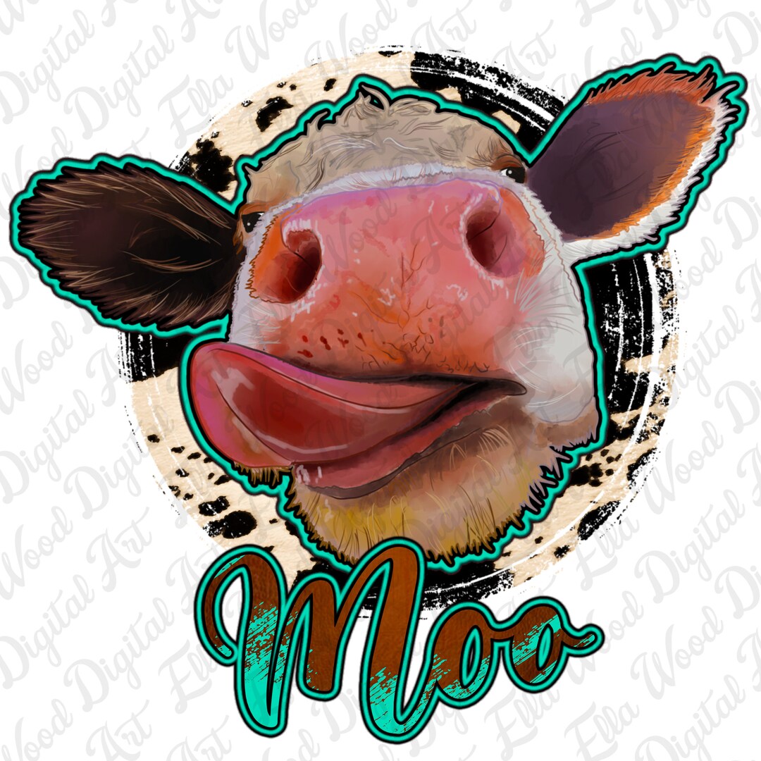 Moo Heifer Png Sublimation Design Download, Heifer Png, Animal Png ...