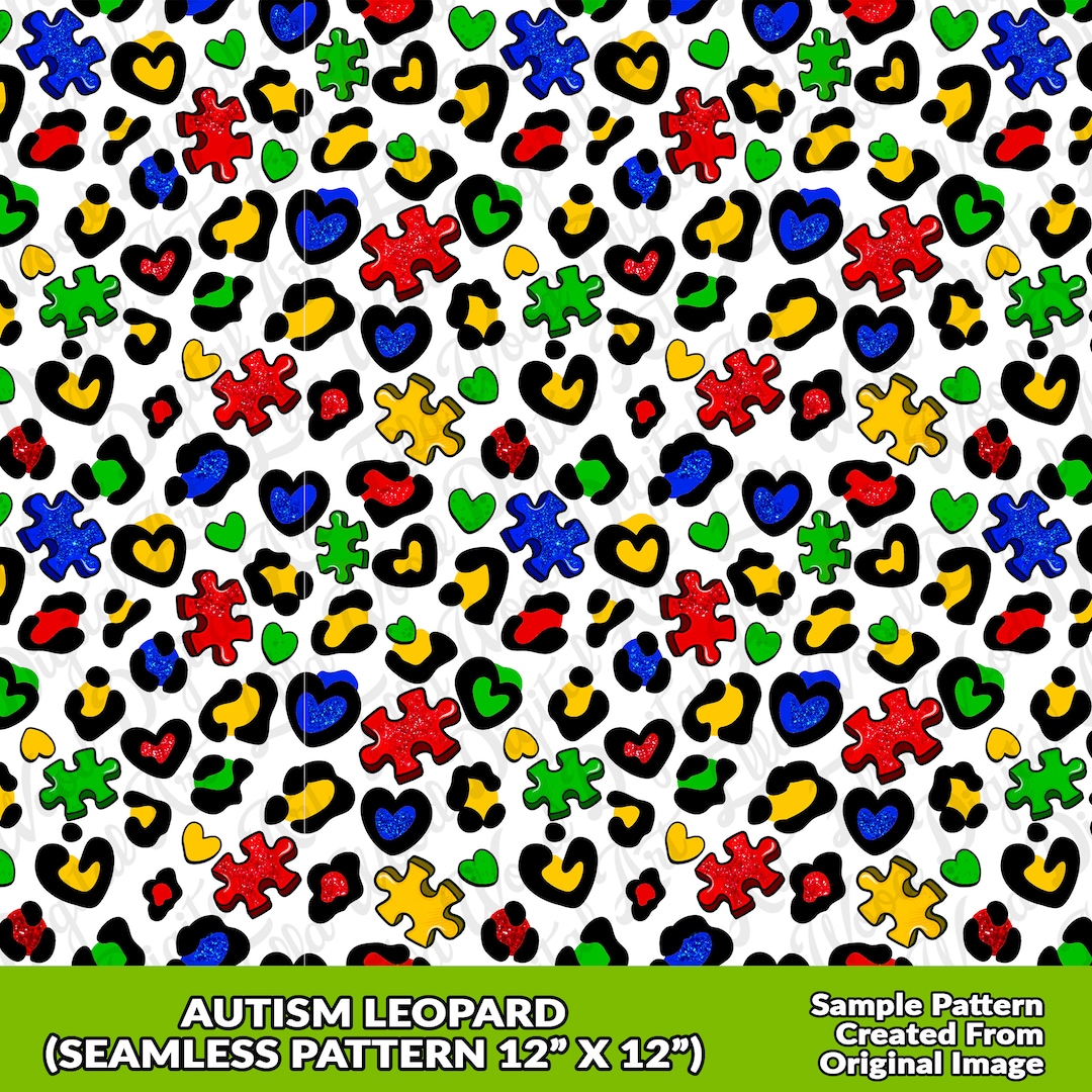 Autism Leopard Seamless Pattern Digital Paper, Western Digital Seamless ...