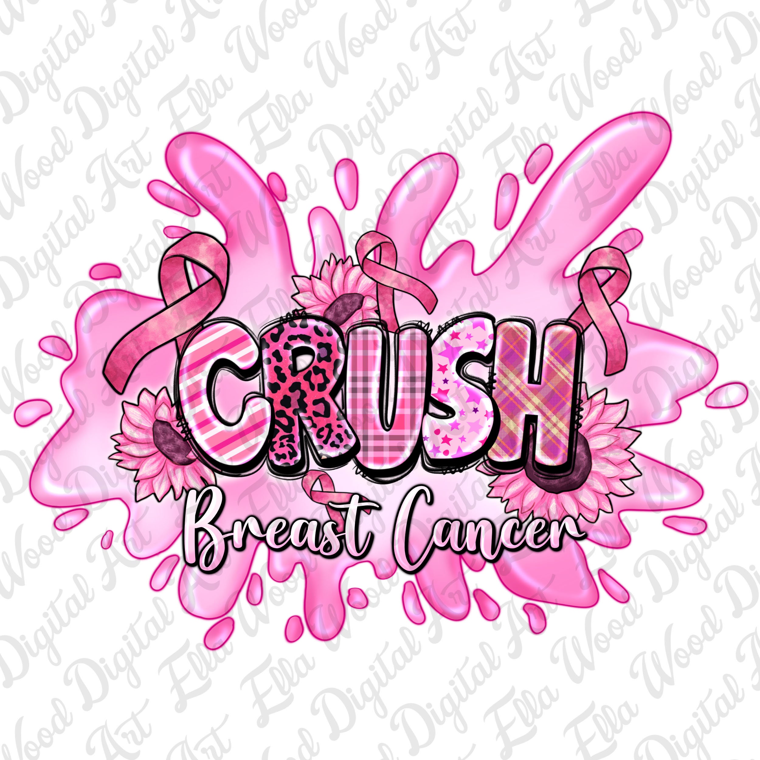 Crush Breast Cancer Png Sublimation Design Download Cancer - Etsy