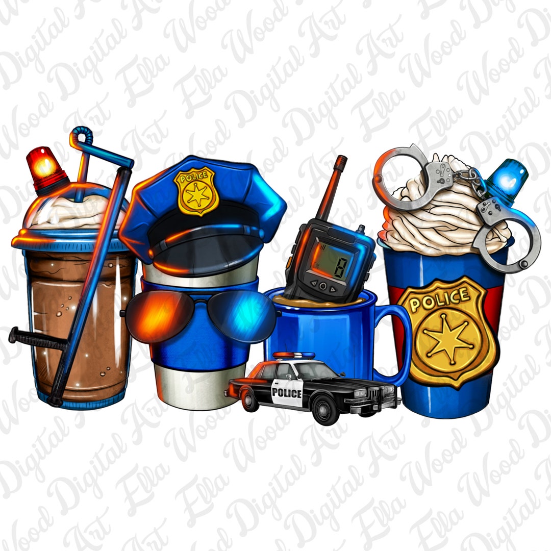 Police Coffee Cups Png Sublimation Design Download, Police Life Png ...