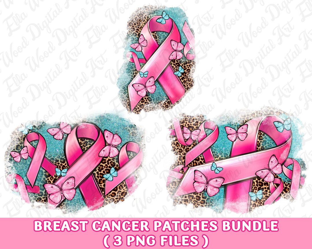 Breast Cancer Patches Bundle Png, Cancer Awareness Png, Western Patches ...