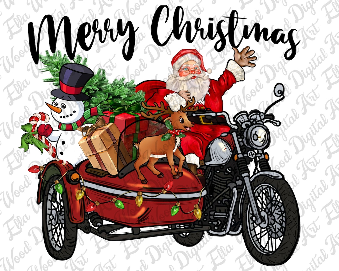 Merry Christmas Motorcycle Santa Png, Merry Christmas Png, Christmas ...