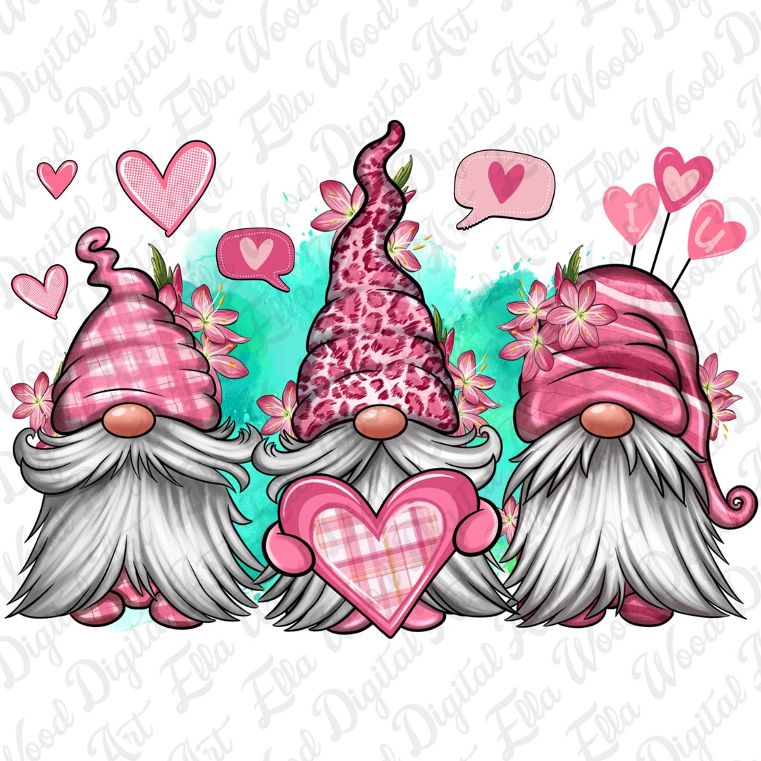 Valentine's Day Gnomes Png Sublimation Design Download, Happy Valentine ...