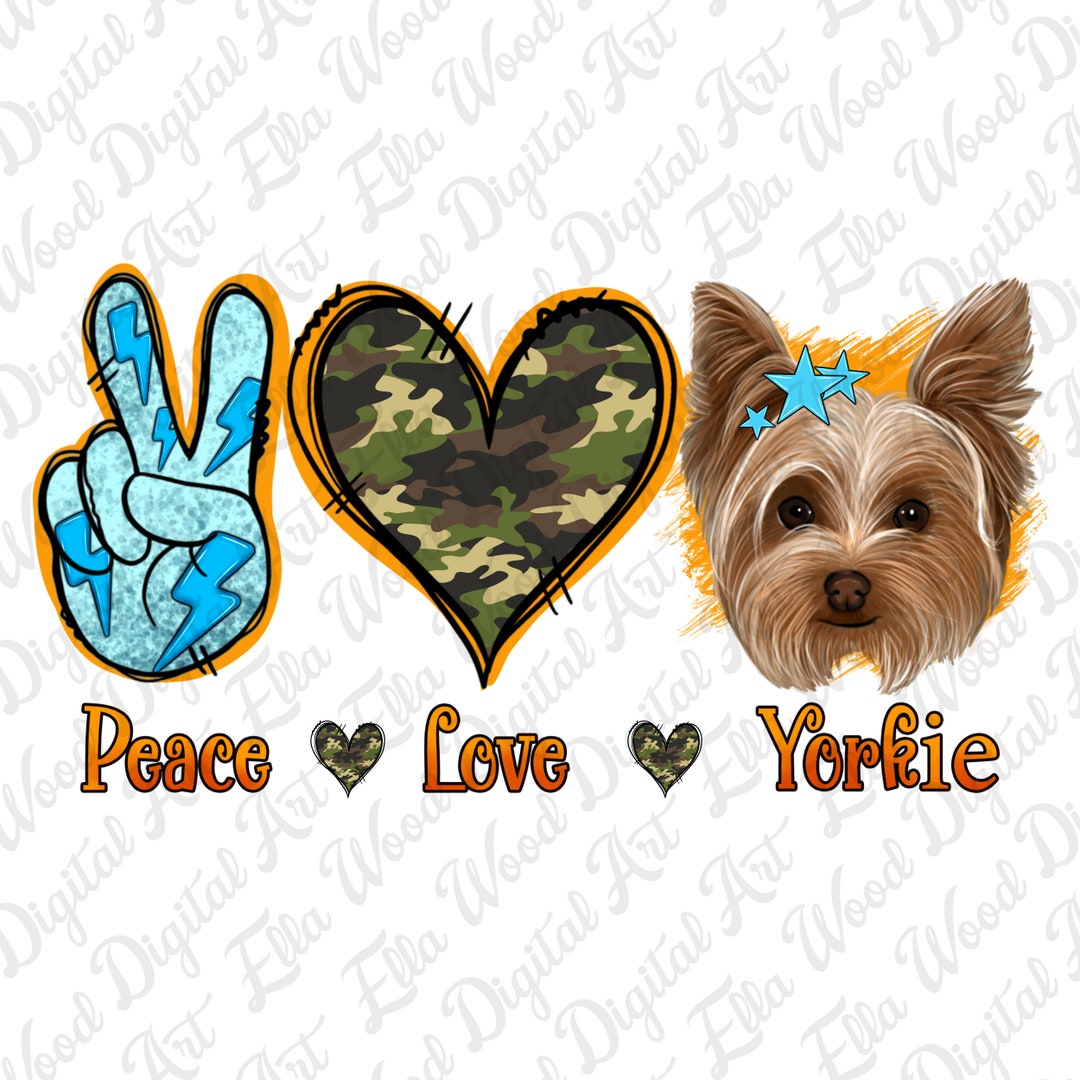 Peace Love Yorkie Png Sublimation Design Download, Yorkie Png, Peace ...