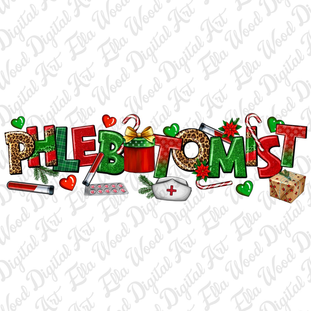 Phlebotomist Christmas Png Sublimation Design Download, Merry Christmas ...