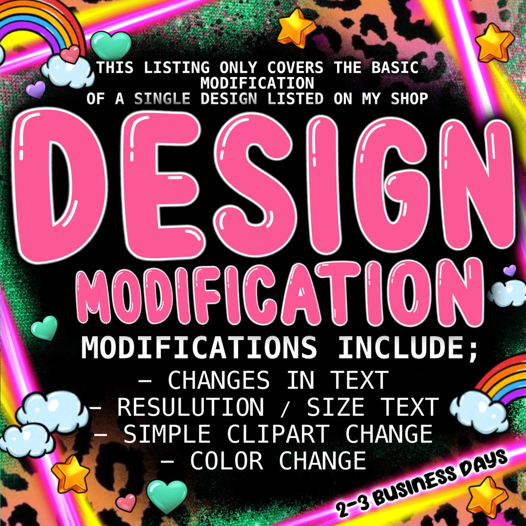 Design Modification (editing) Listing - Etsy