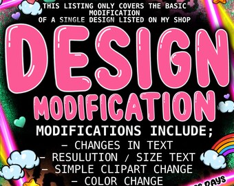 Design Modification editing Listing - Etsy