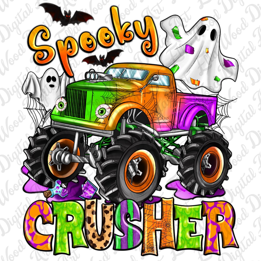 Spooky Crusher Png Sublimation Design Download, Happy Halloween Png ...