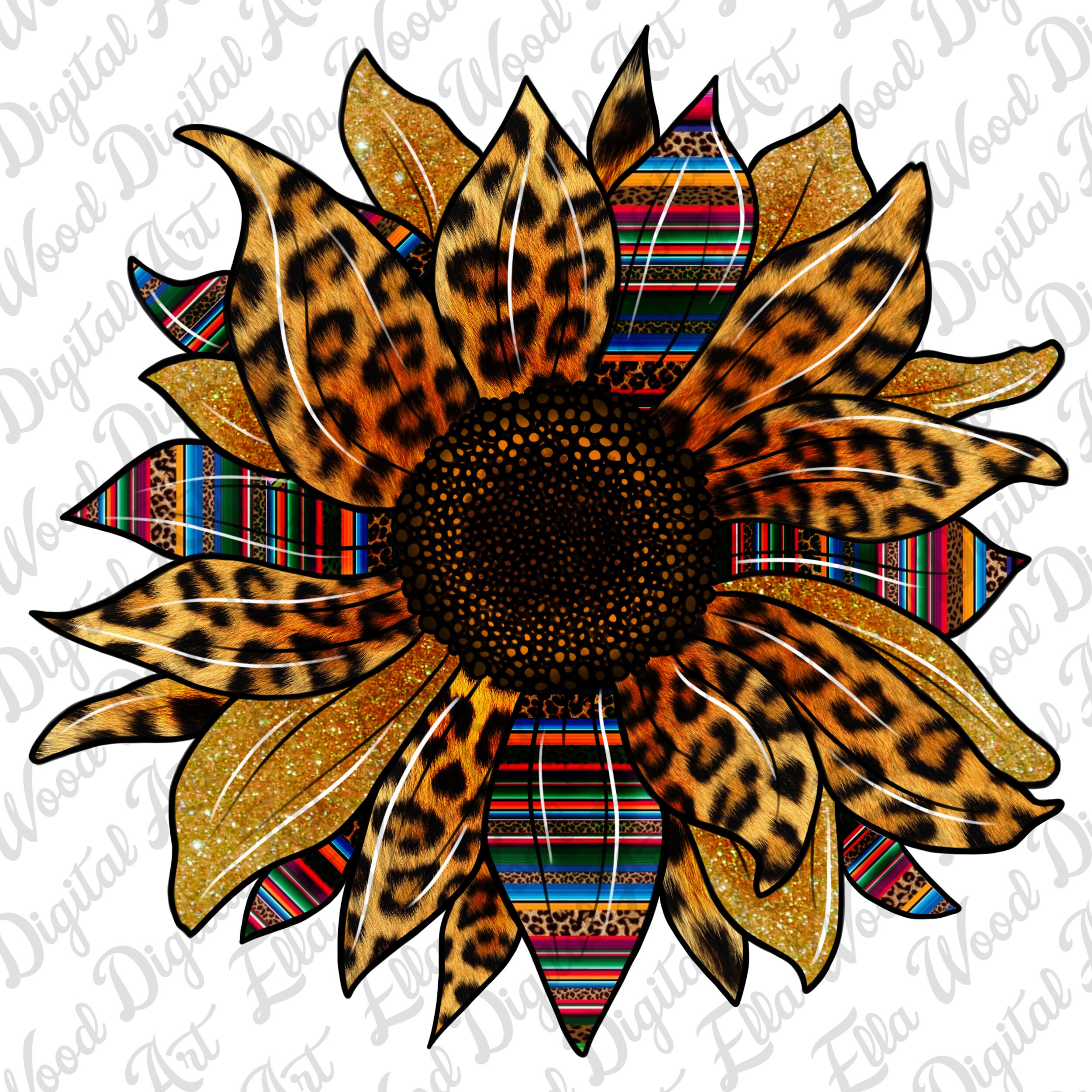 Western Serape Sunflower Png Sublimation Design Download, Hand Drawn ...
