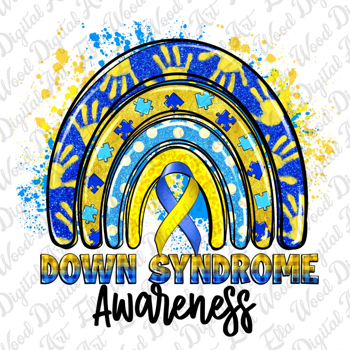 Down Syndrome Awareness Rainbow Png Down Syndrome Ribbon Png - Etsy