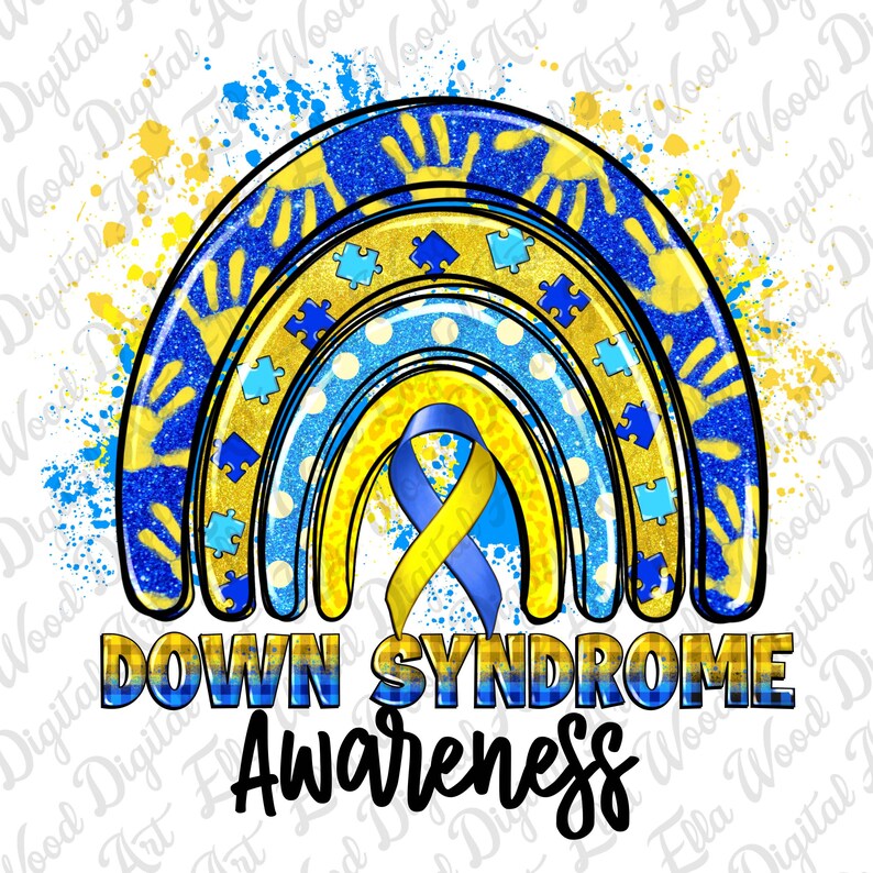 Down Syndrome Awareness Rainbow Png, Down Syndrome Ribbon Png, Down ...