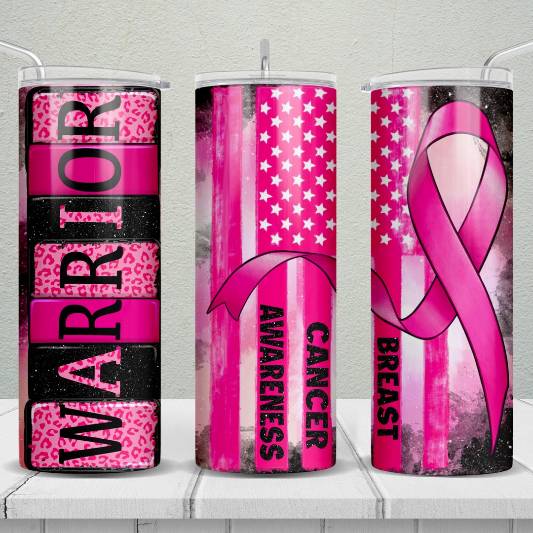 Warrior Cancer Awareness 20 Oz Skinny Tumbler Png, Breast Cancer ...
