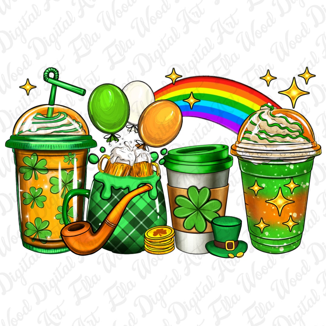 St. Patrick's Coffee Cups Png Sublimation Design Download, St. Patrick ...