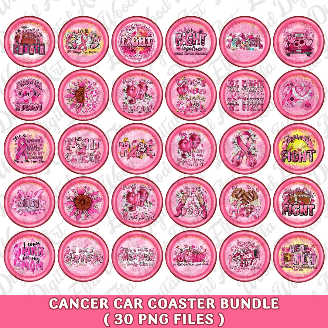 Breast Cancer Car Coaster Bundle Png, Cancer Awareness Png, Pink Car ...