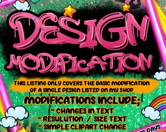Design Modification editing Listing - Etsy