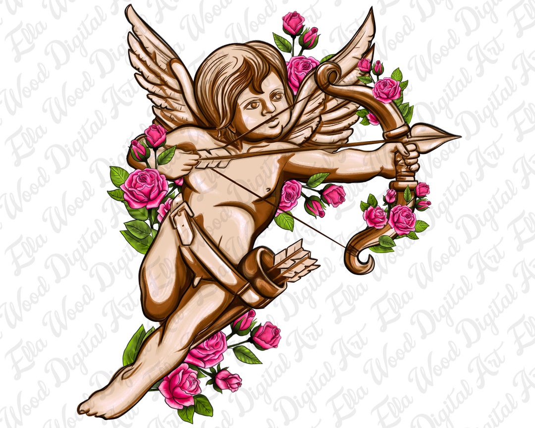 Cupid With Rose Png Sublimation Design Download, Happy Valentine's Day ...