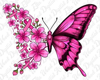 Cancer Butterfly Png Sublimation Design Download, Breast Cancer Png ...