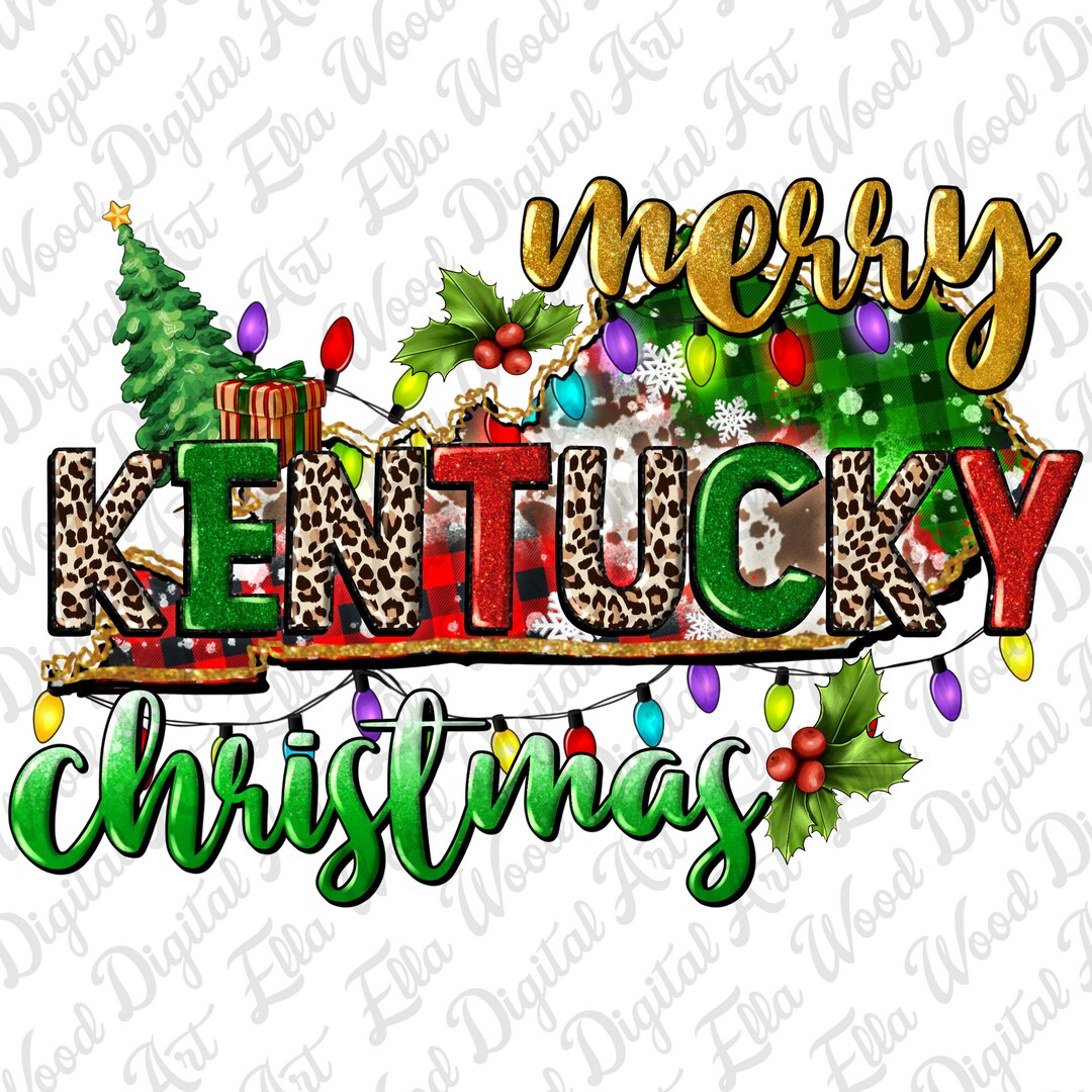 Merry Kentucky Christmas Png Sublimation Design Download, Merry ...