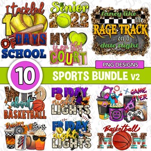 Sports Bundle V2 Png Sublimation Design Download, Game Day Png, Game ...