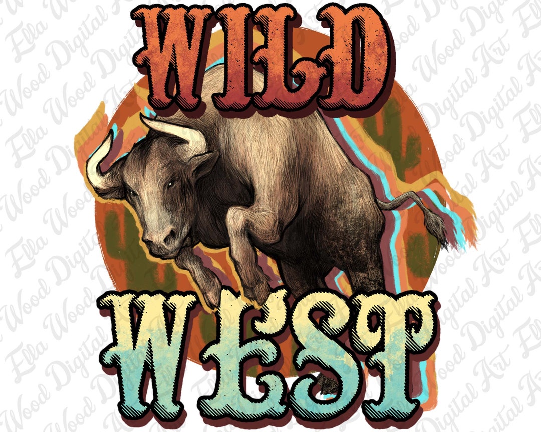 Wild West Bull Png Sublimation Design Download, Western Bull Png, Angry ...
