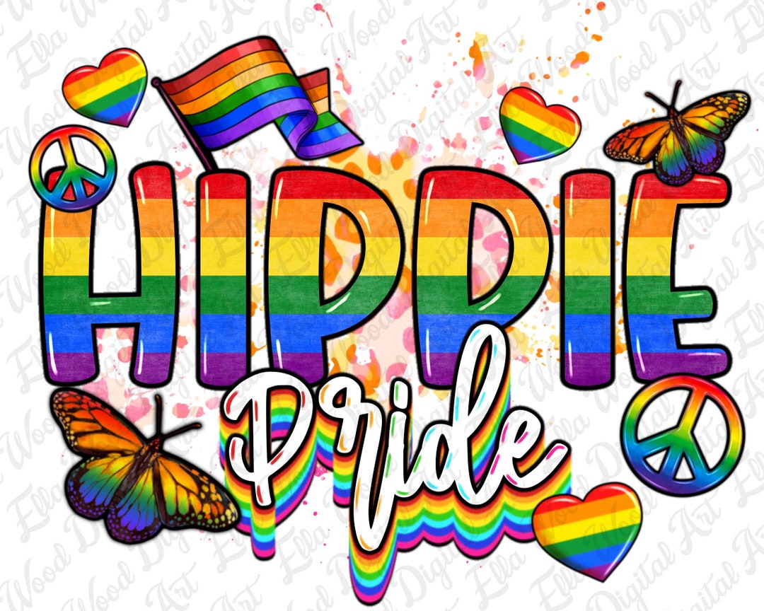 Hippie Pride Png Sublimation Design Download, Pride Png, LGBTQ+ Png ...