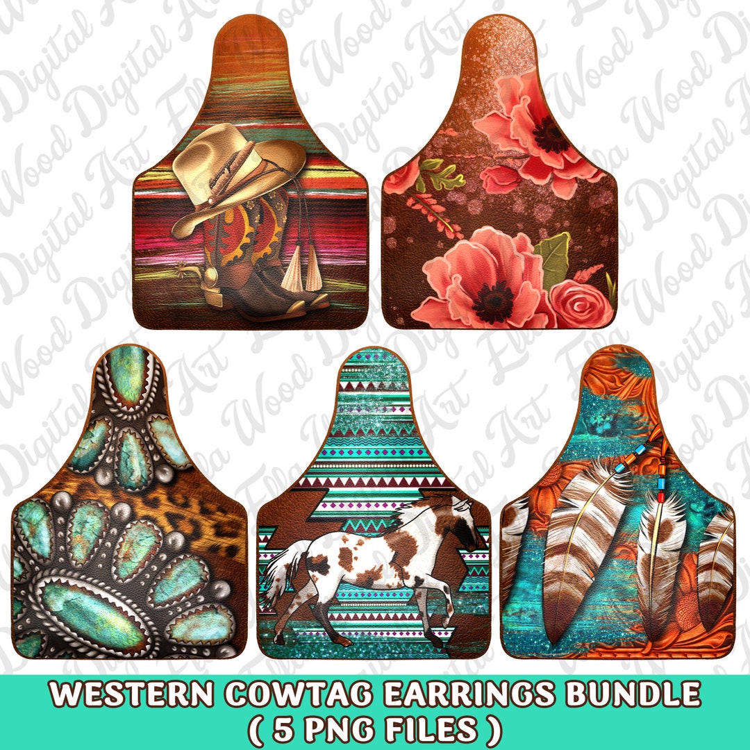 Western Cow Tag Bundle Png Sublimation Design, Cowtag Bundle Png ...