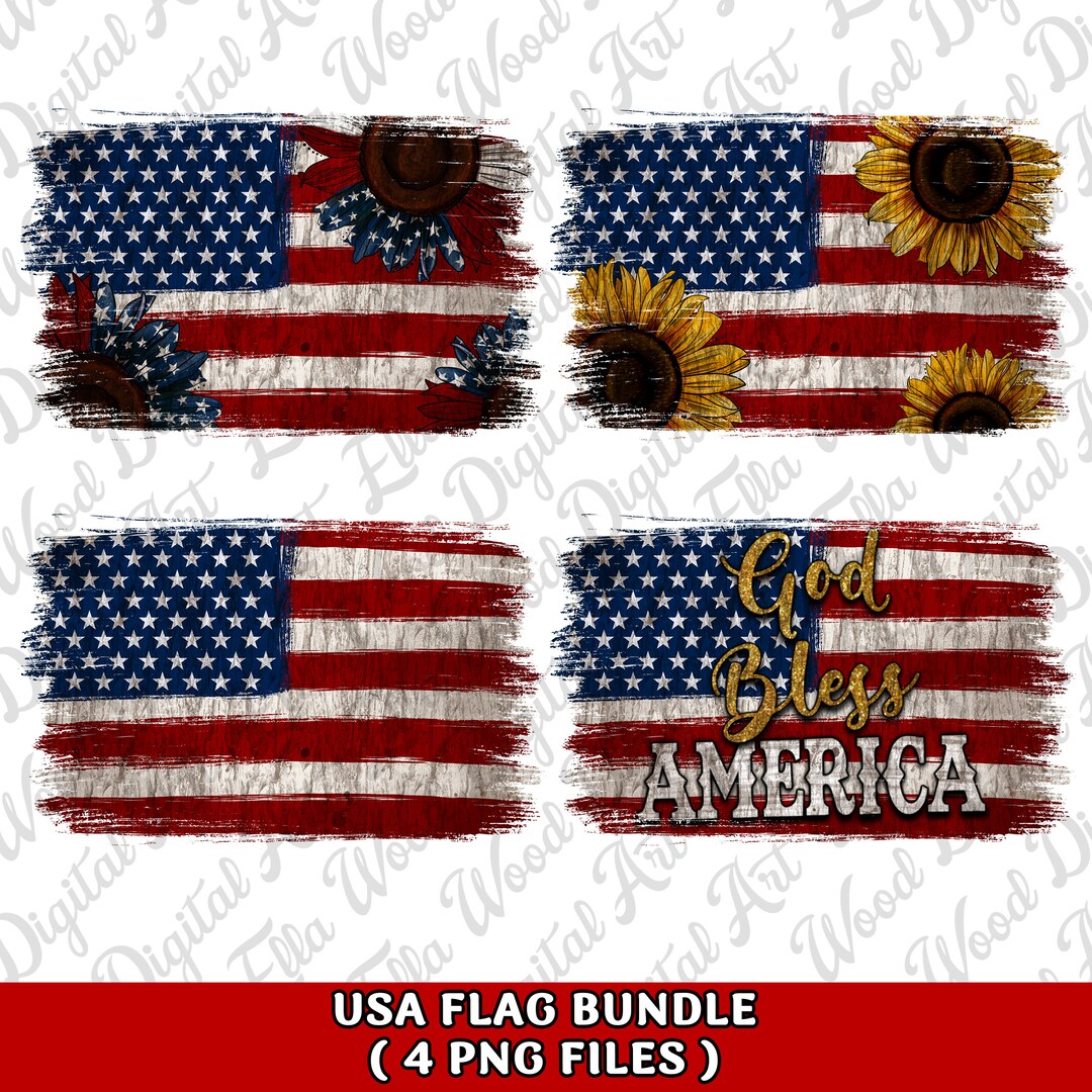 American Flag Bundle Png Sublimation Design Download,god Bless America ...