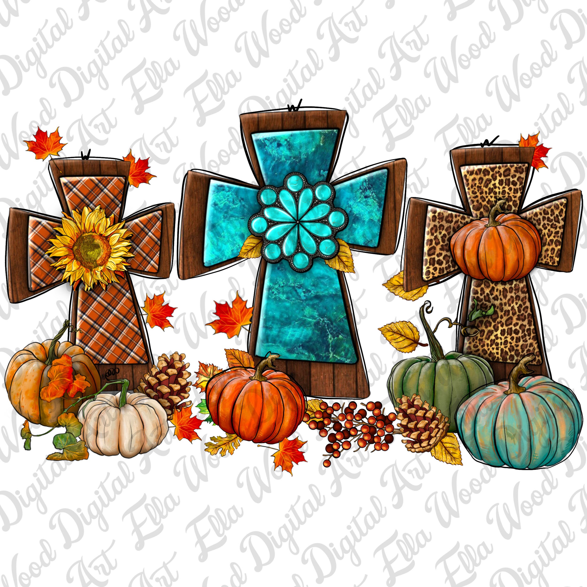 Fall Tree Cross Png Sublimation Design Download Christian - Etsy