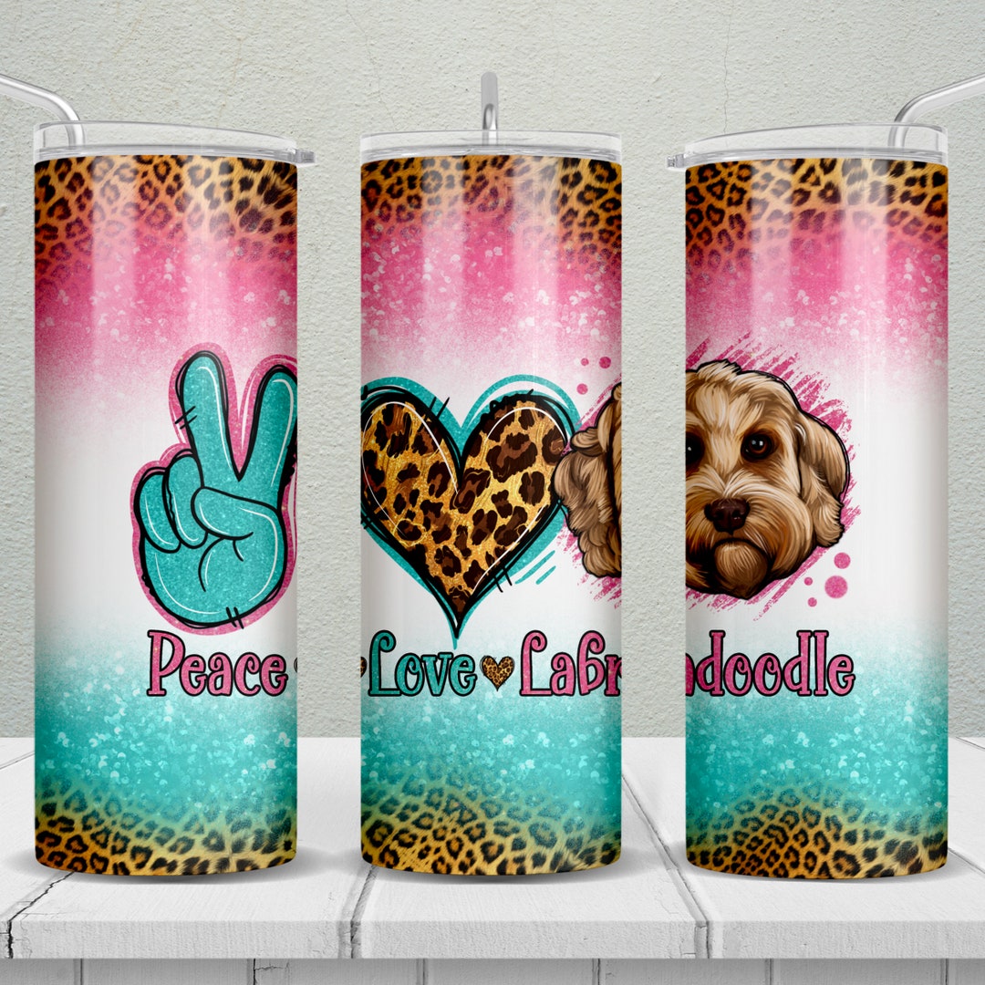 Peace Love Labradoodle 20 Oz Skinny Tumbler Png, Labradoodle Tumbler ...