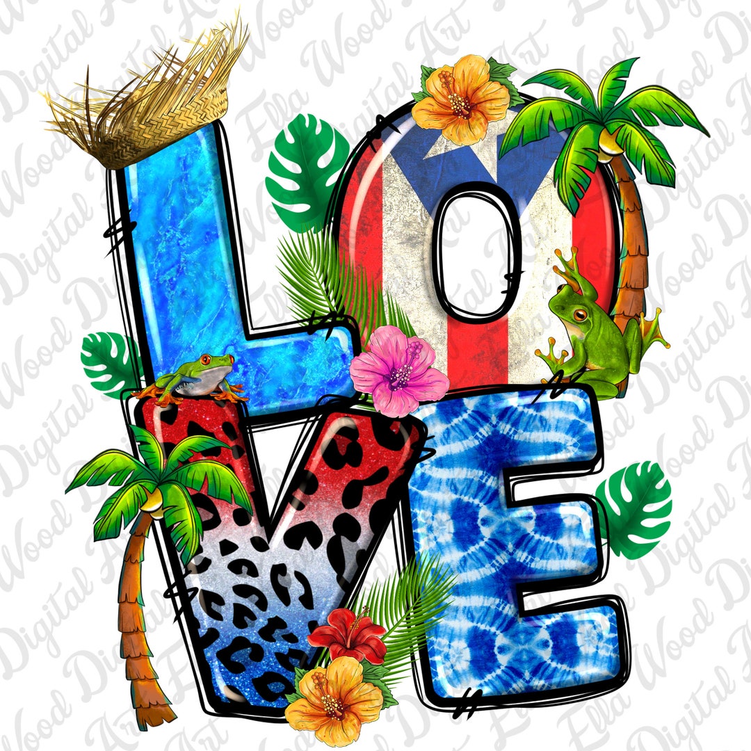 Love Puerto Rico Png Sublimation Design Download, Puerto Rico State Png ...