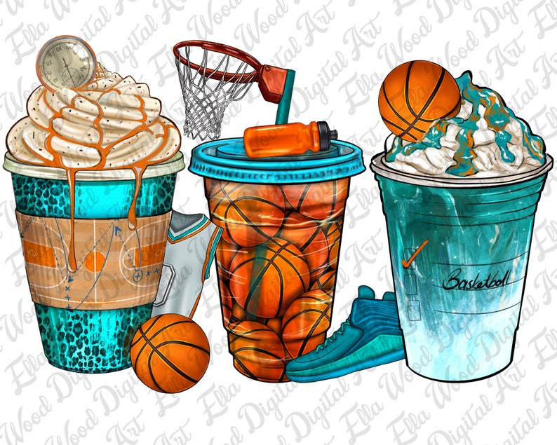 Basketball Coffee Cups Png Sublimation Design Download - Etsy