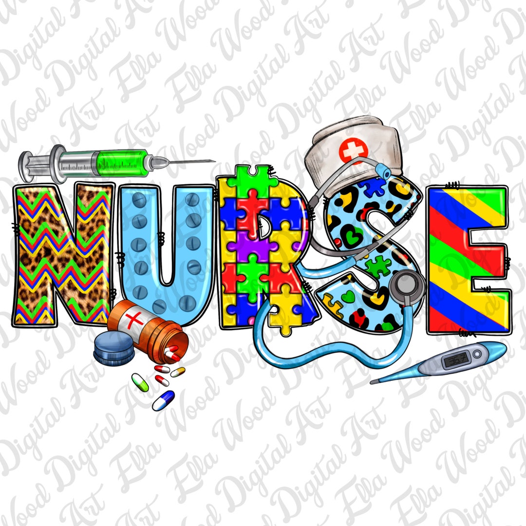 Autism Nurse Png Sublimation Design Download, Autism Awareness Png ...
