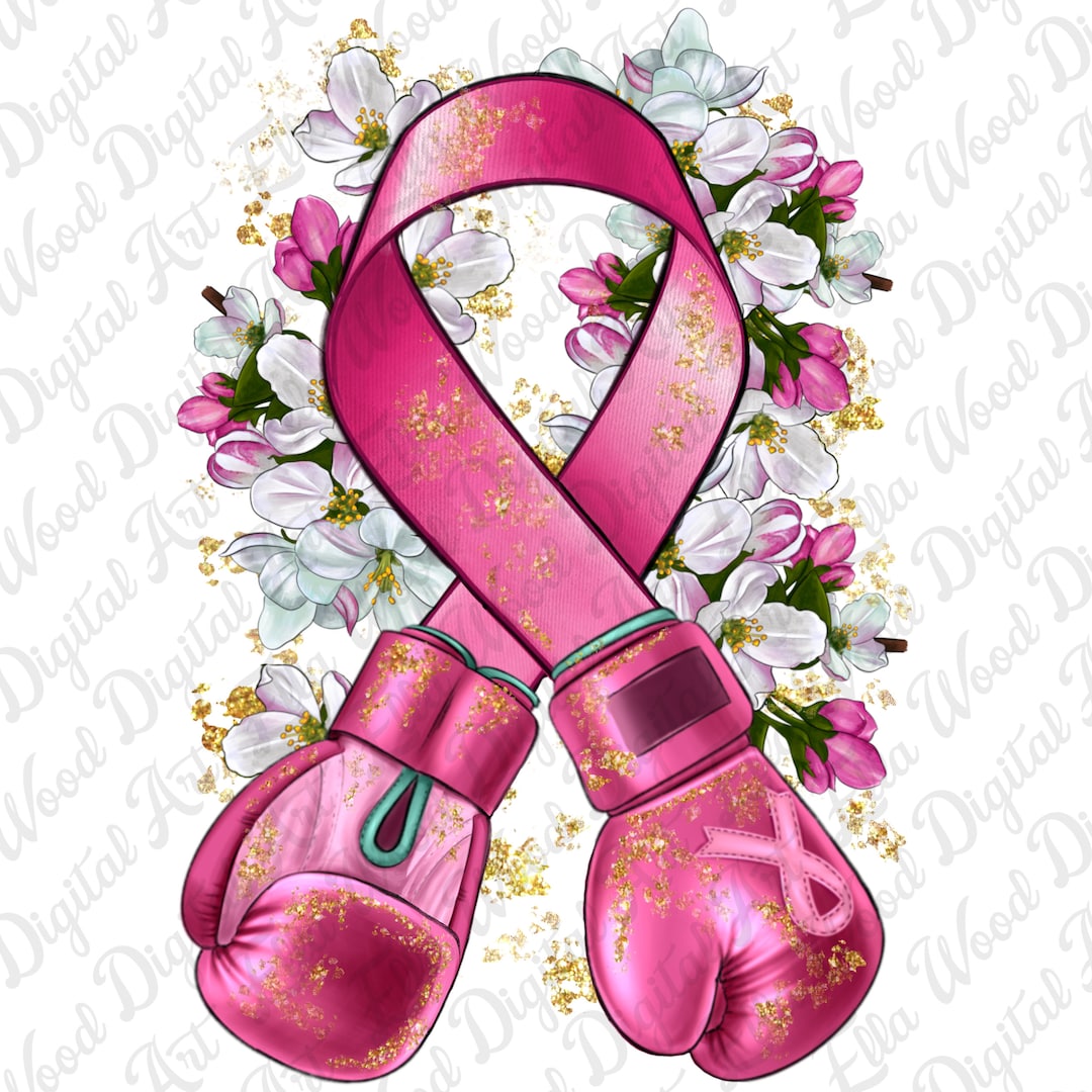 Breast Cancer With Boxing Gloves Png Sublimation Design Download ...