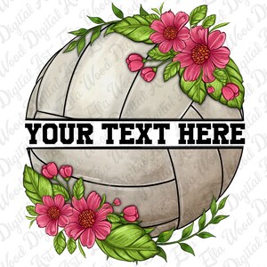 Personalized Volleyball Png Sublimation Design Download, Floral ...
