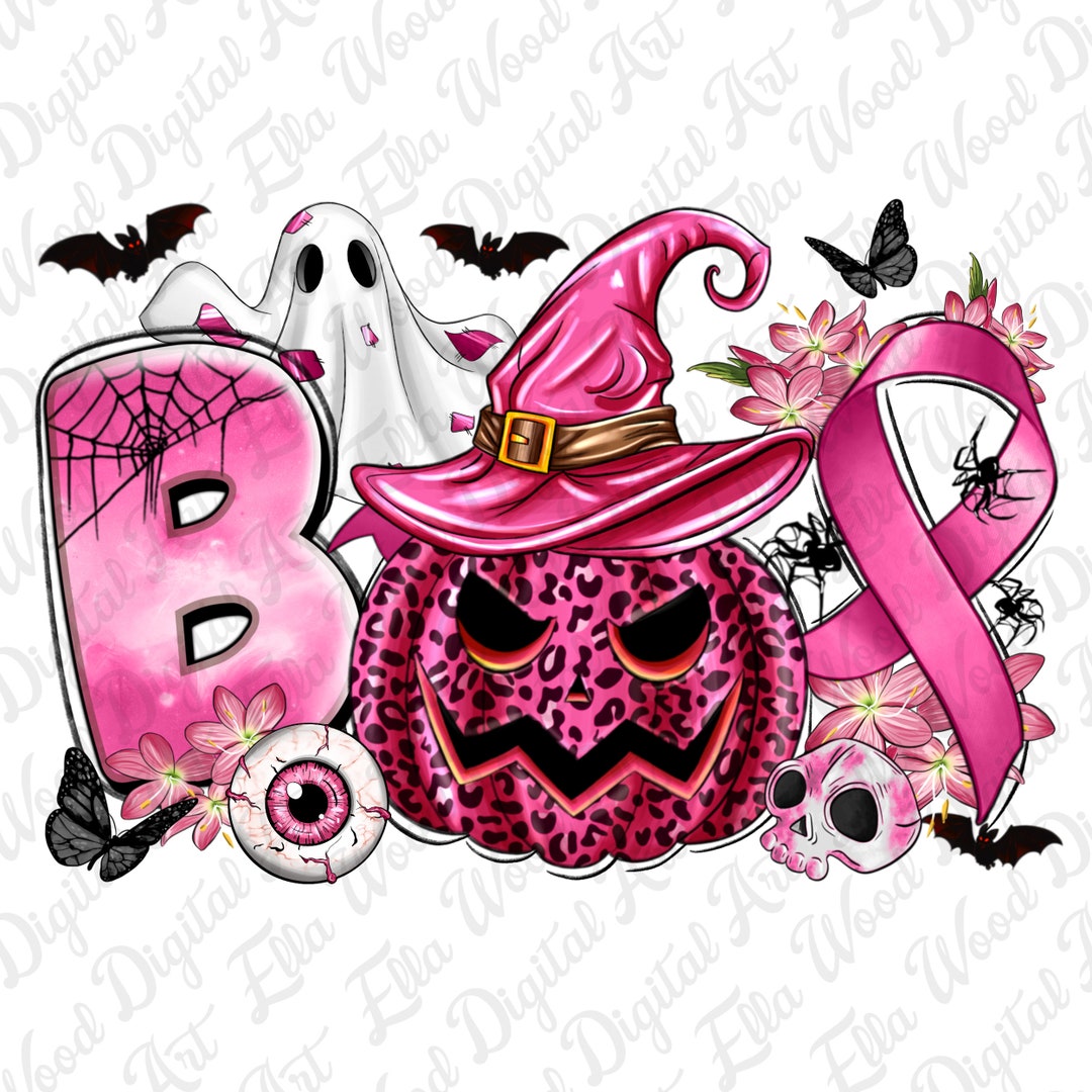 Boo Scare Away Breast Cancer Png Sublimation Design Download, Cancer ...