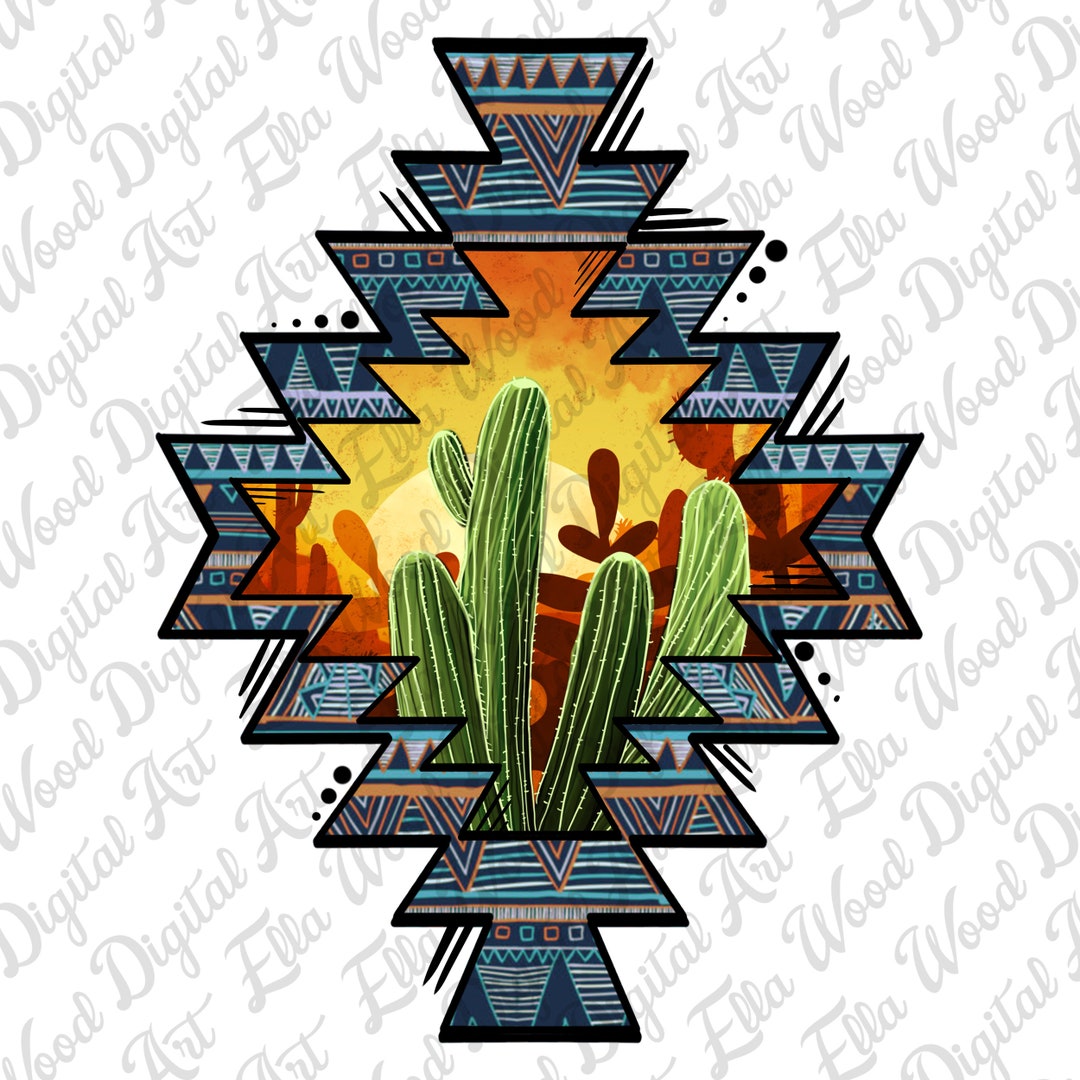 Aztec Western Desert Sunset Png Sublimation Design Download, Western ...