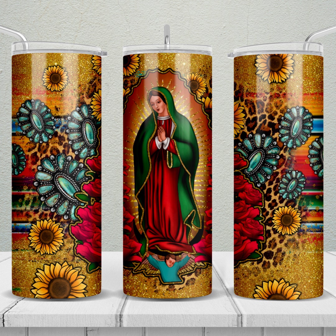 Lady of Guadalupe 20 Oz Skinny Tumbler Png, Guadalupe Tumbler Wrap Png ...