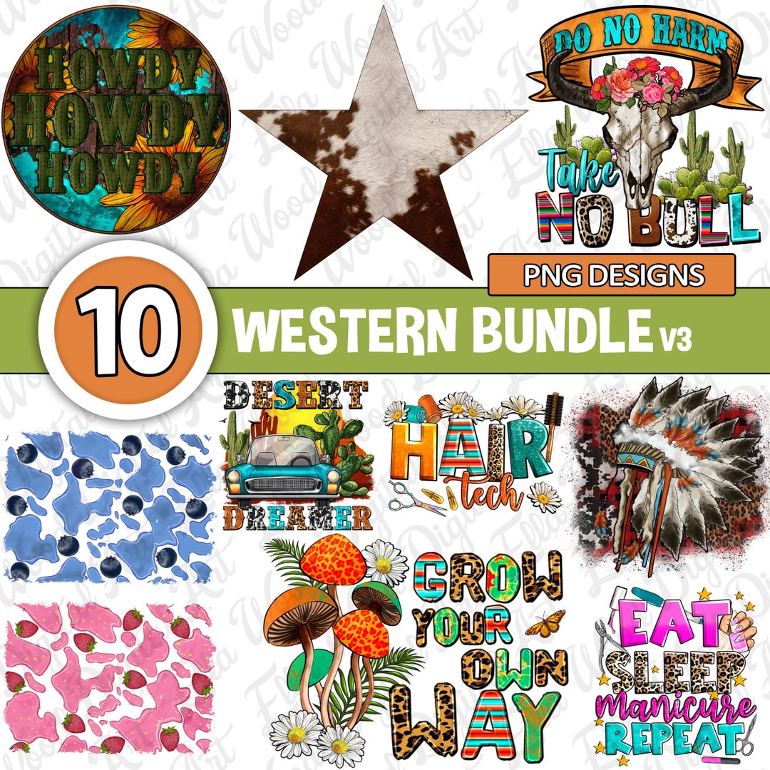 Western Bundle V3 Png Sublimation Design Download, Western Patterns Png ...